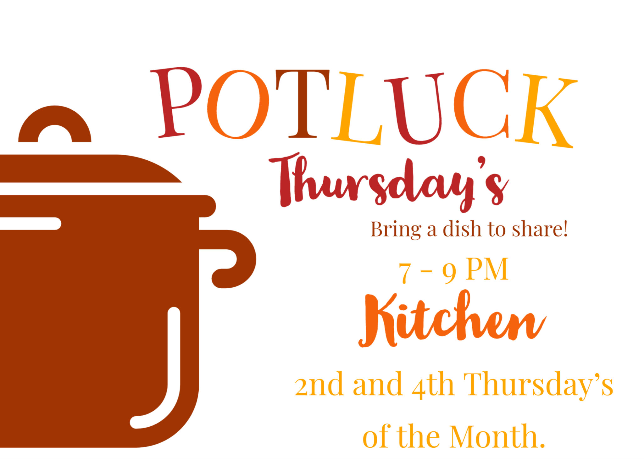 Potluck Thursday’s – Welcome to Waterbridge